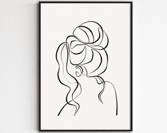 Woman Back Line Art Print Feminine Drawing Female Figure | Etsy
