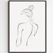 Woman Back Drawing, One Line Art Woman, Female Figure Wall Art, Single ...