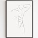 Abstract Man Line Art Print, Male Body Line Drawing, Male Figure Poster ...