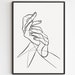 One Line Hand Art Print, Single Line Drawing, Continuous Line Art ...