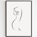 Woman Back Print, Abstract Female Body Drawing, Female Silhouette Print ...