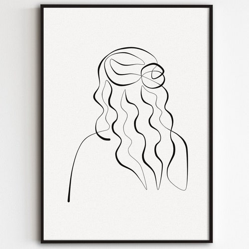 Female Back Drawing Woman Body One Line Art Abstact Woman - Etsy