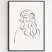 Woman Back Line Art Print, Feminine Drawing, Female Figure Outline ...