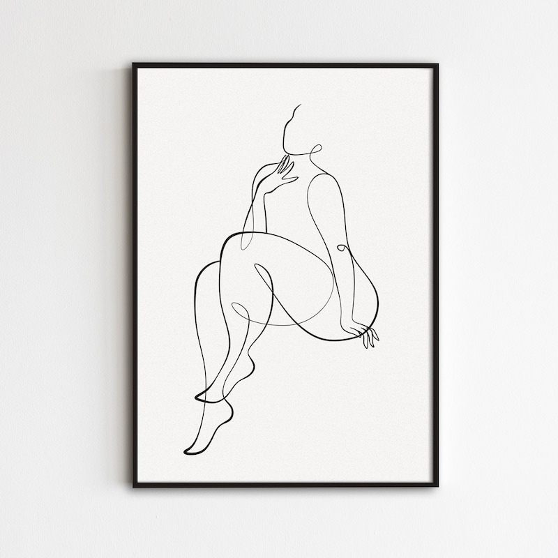 Abstract Line Curvy Girl - Etsy