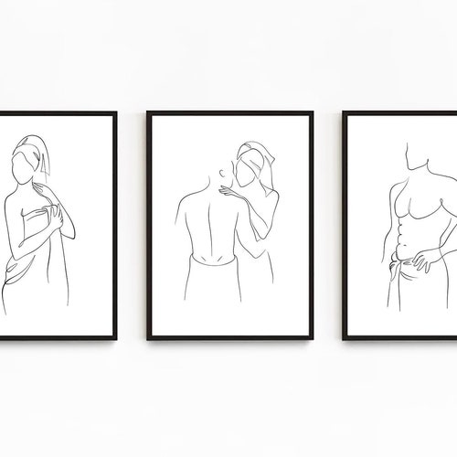 Couple Line Art Abstract Hugging Drawing Minimalist Love - Etsy