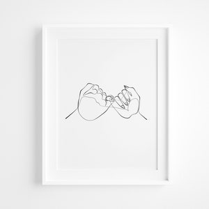 Pinky Swear Print One Line Hands Drawing Pinky Promise Line - Etsy