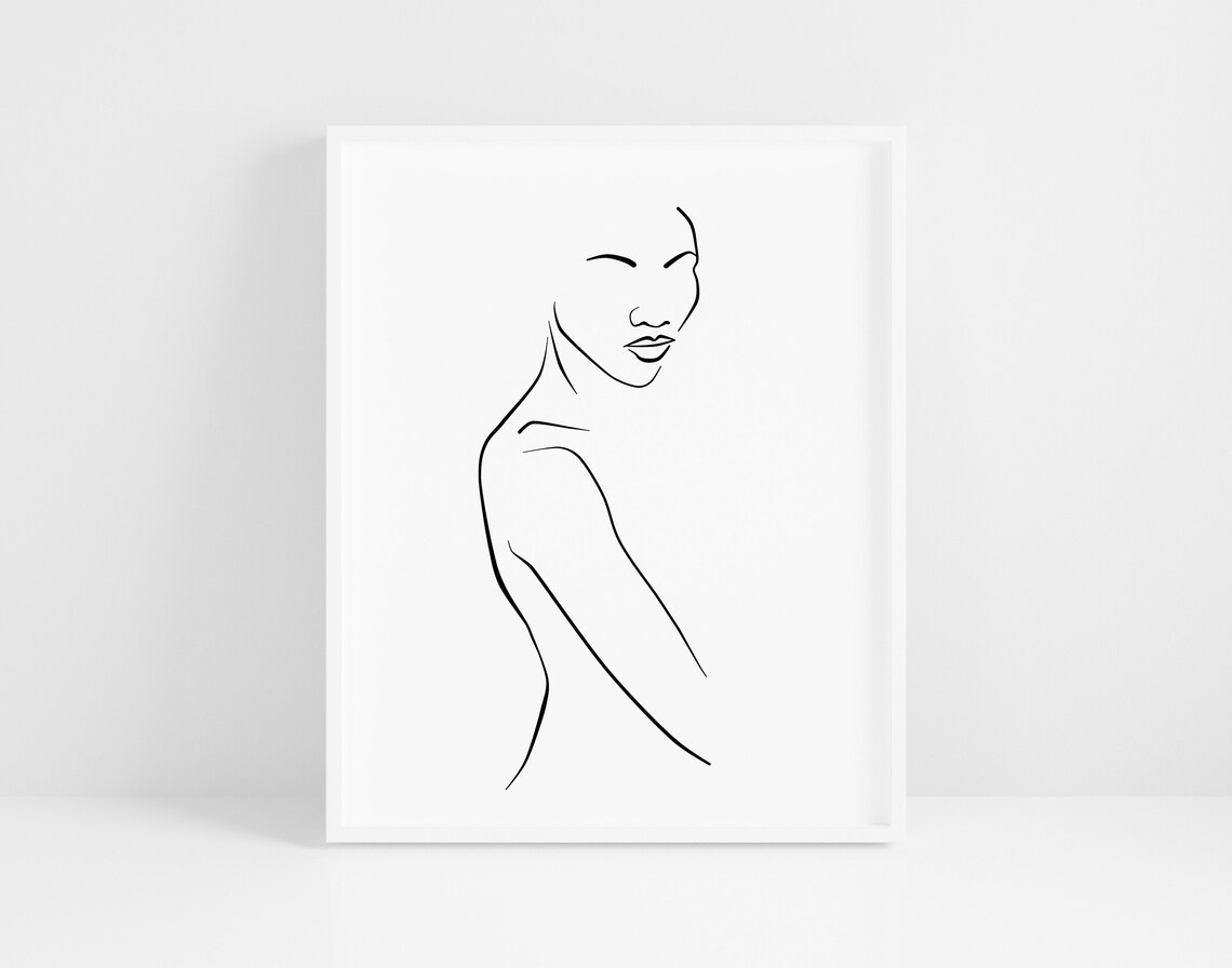African American Line Art Abstract Black Woman Art - Etsy