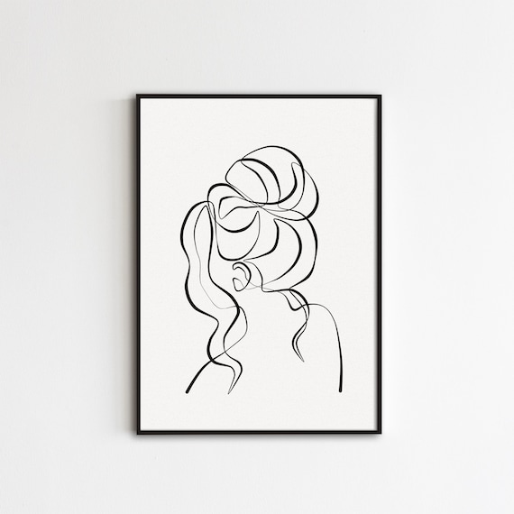 Female Back Drawing Woman Body One Line Art Abstact Woman - Etsy