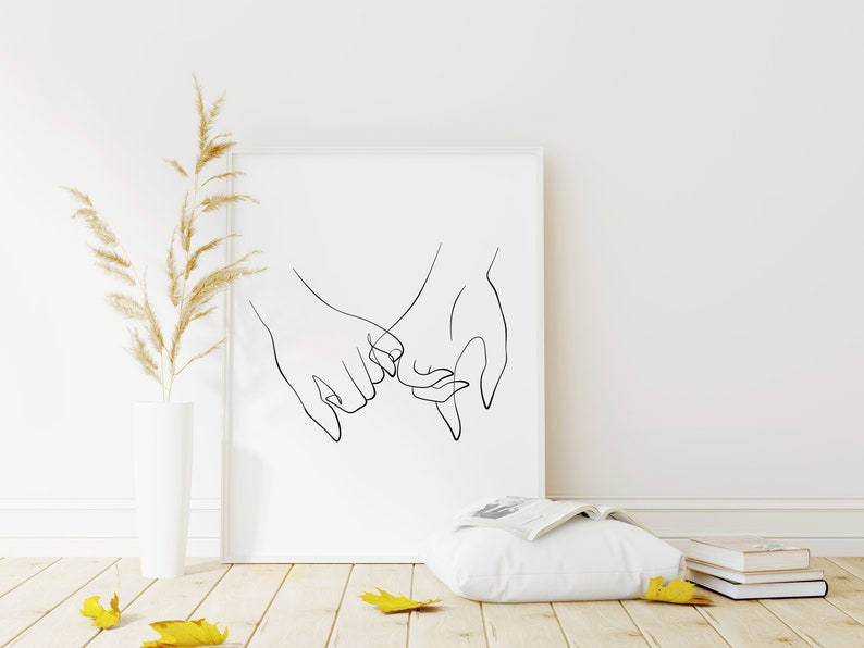 Pinky Promise Print Pinky Swear Art Holding Hands Line Art - Etsy