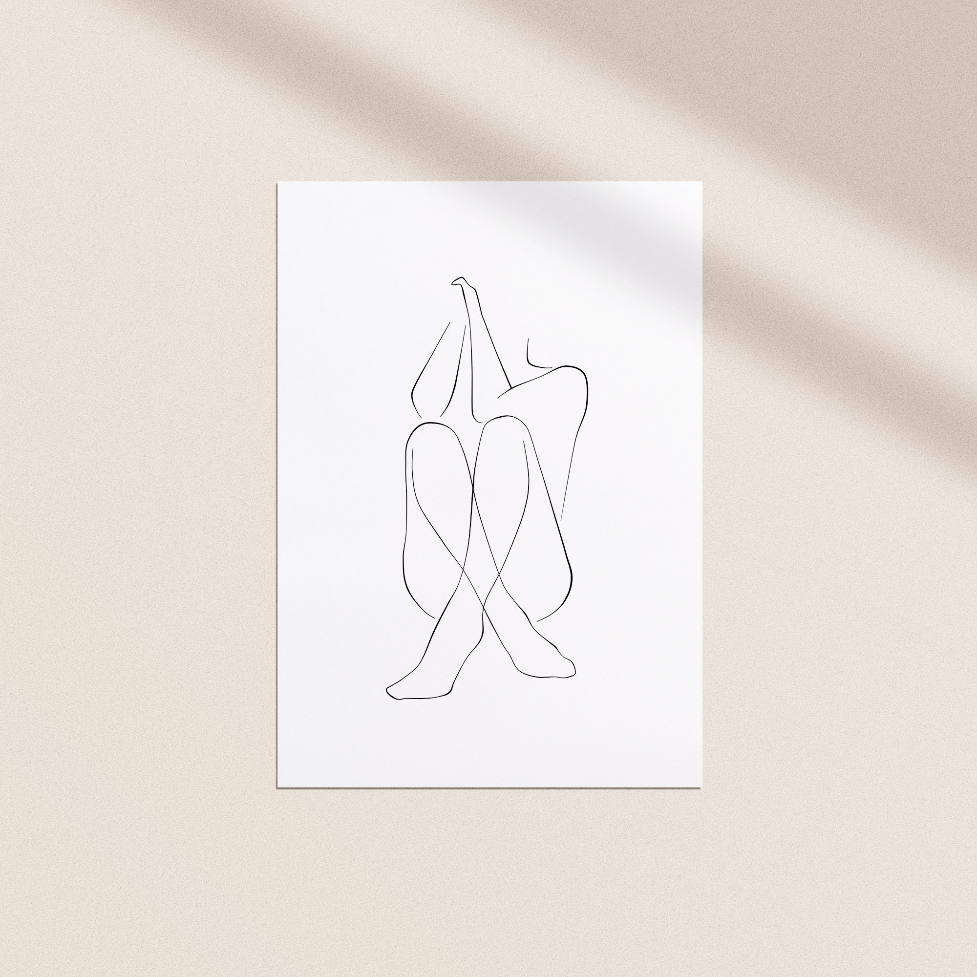 Body Outline Print, Legs Line Art, Female Silhouette Wall Art ...