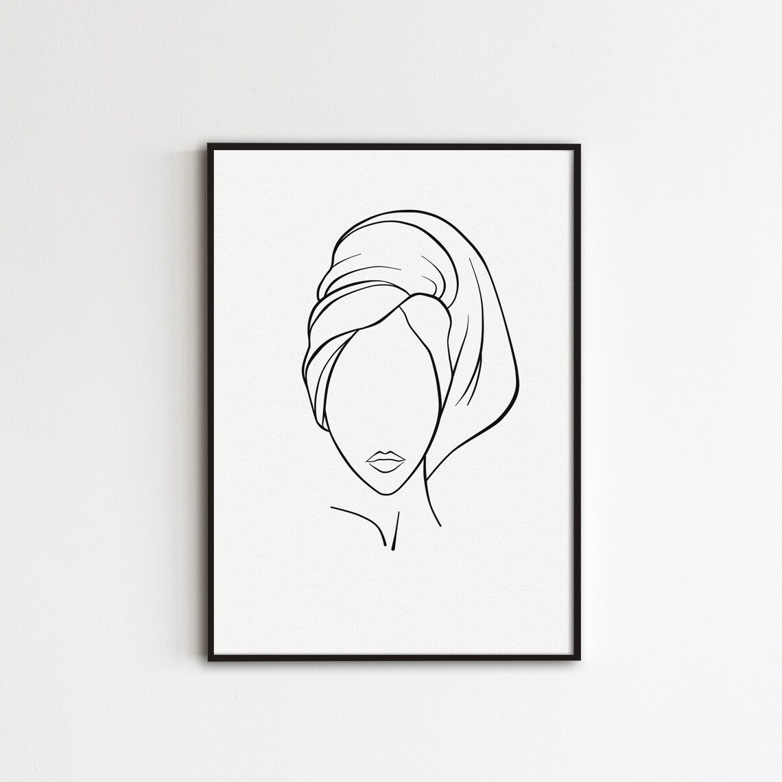 Bathroom Line Drawing Minimal Bathroom Art Minimalist Face | Etsy