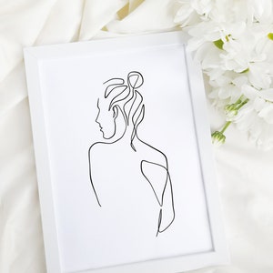 Female Back Line Art Abstract Woman Body Poster Minimalist - Etsy