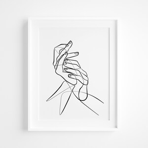 One Line Hand Art Print Single Line Drawing Continuous Line - Etsy