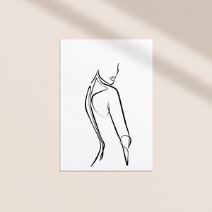 Woman Back Print Minimal Line Art Woman Minimalist Female - Etsy