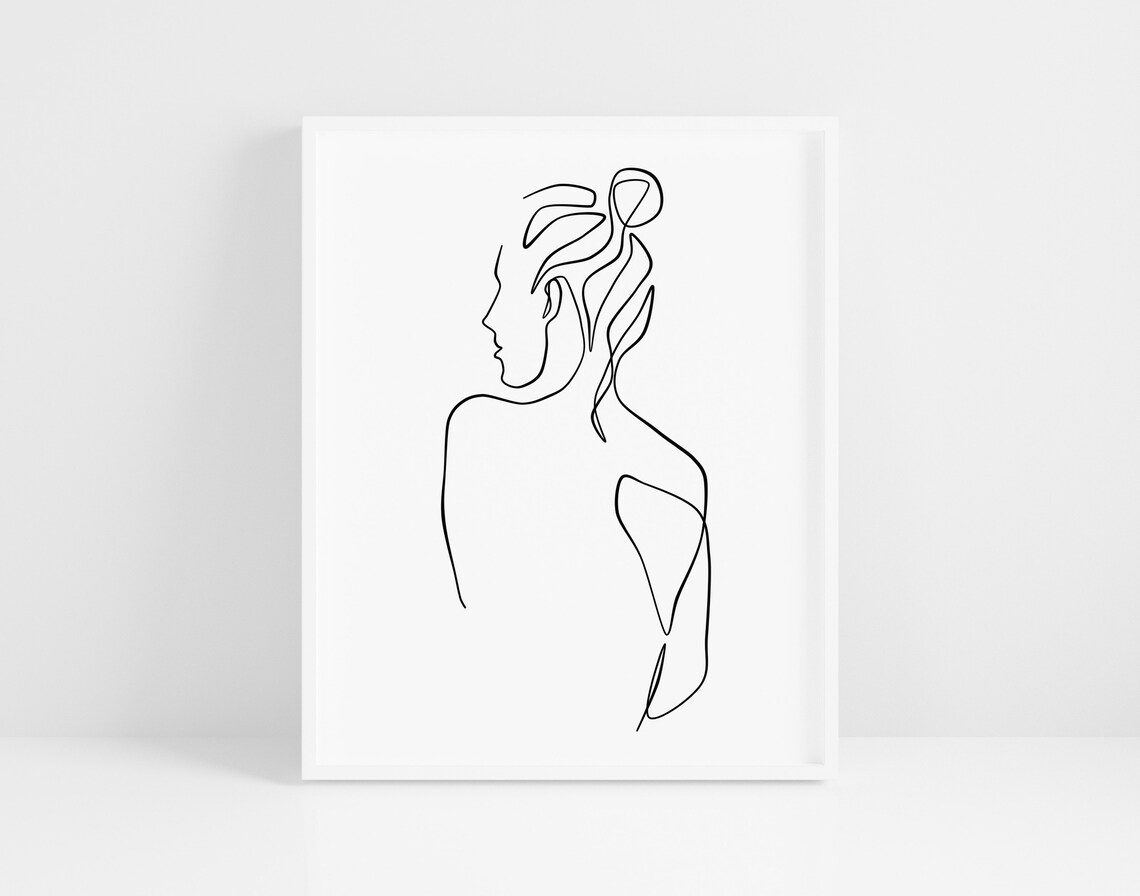 Female Back Line Art Abstract Woman Body Poster Minimalist - Etsy