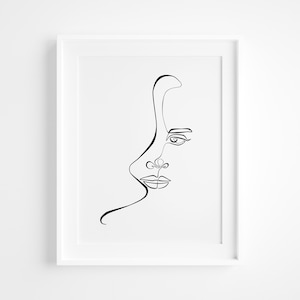 Single Line Face Drawing One Line Face Art Print Abstract | Etsy