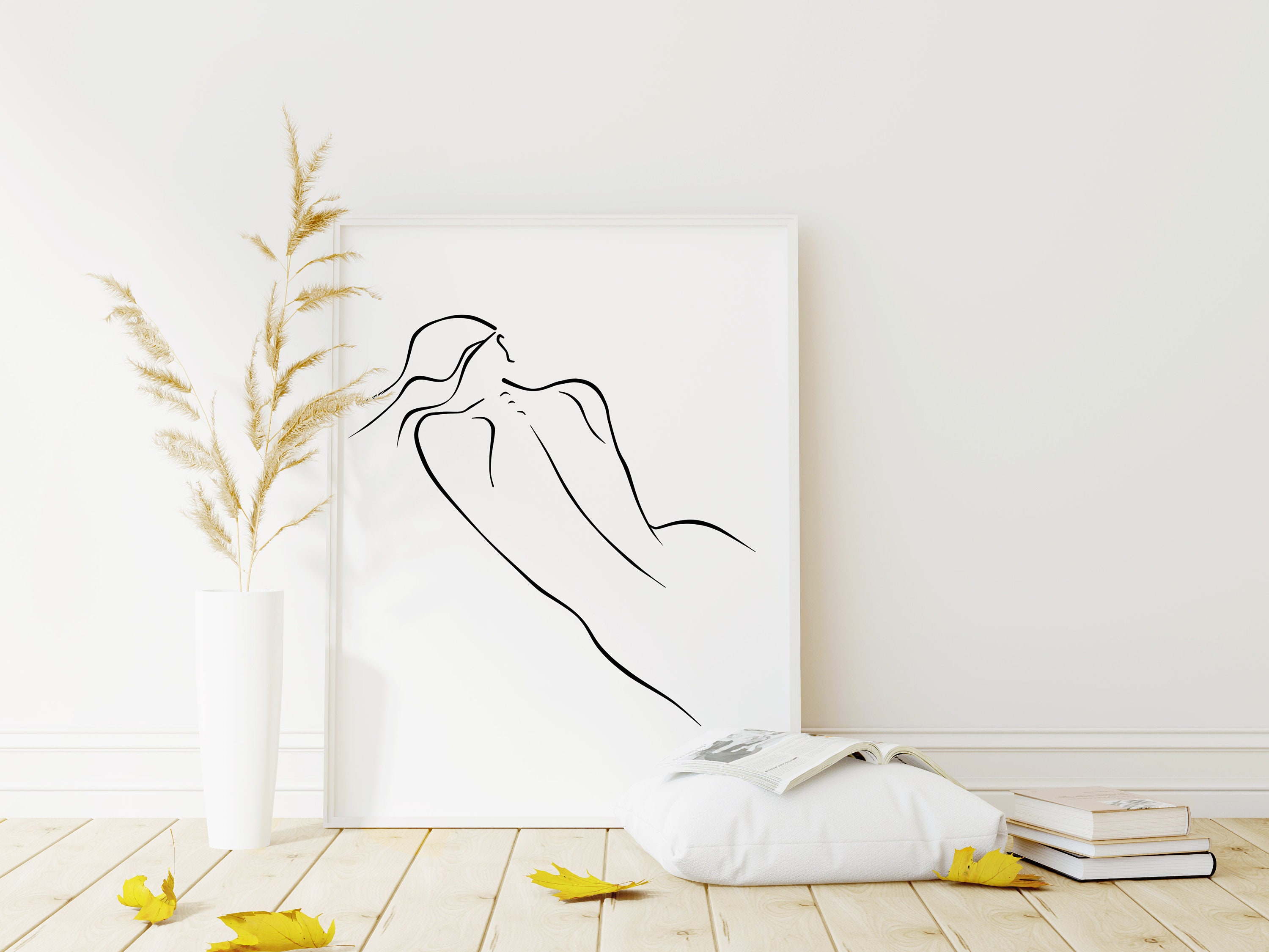 Woman Back Line Art Body Outline Print Feminine Art Print | Etsy