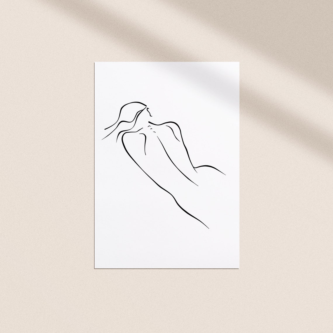 Woman Back Line Art Body Outline Print Feminine Art Print | Etsy
