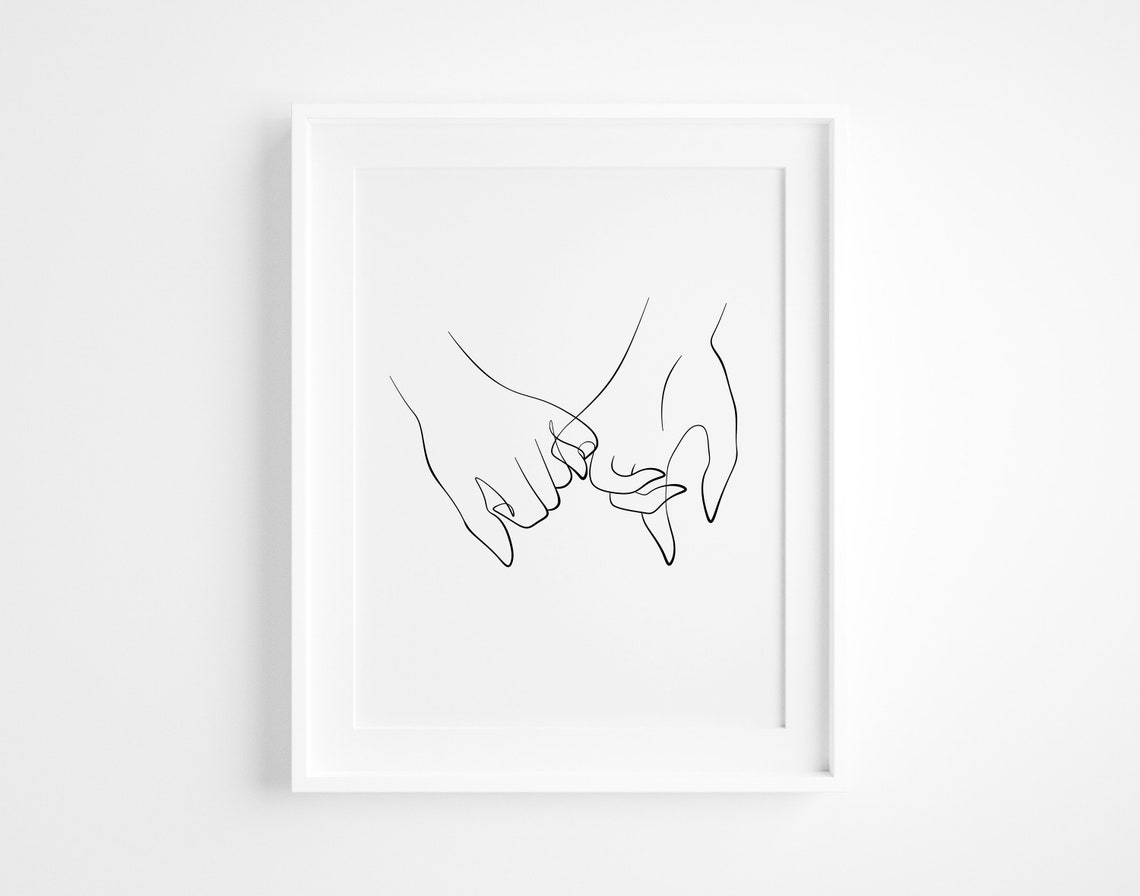 Pinky Promise Print Pinky Swear Art Holding Hands Line Art - Etsy