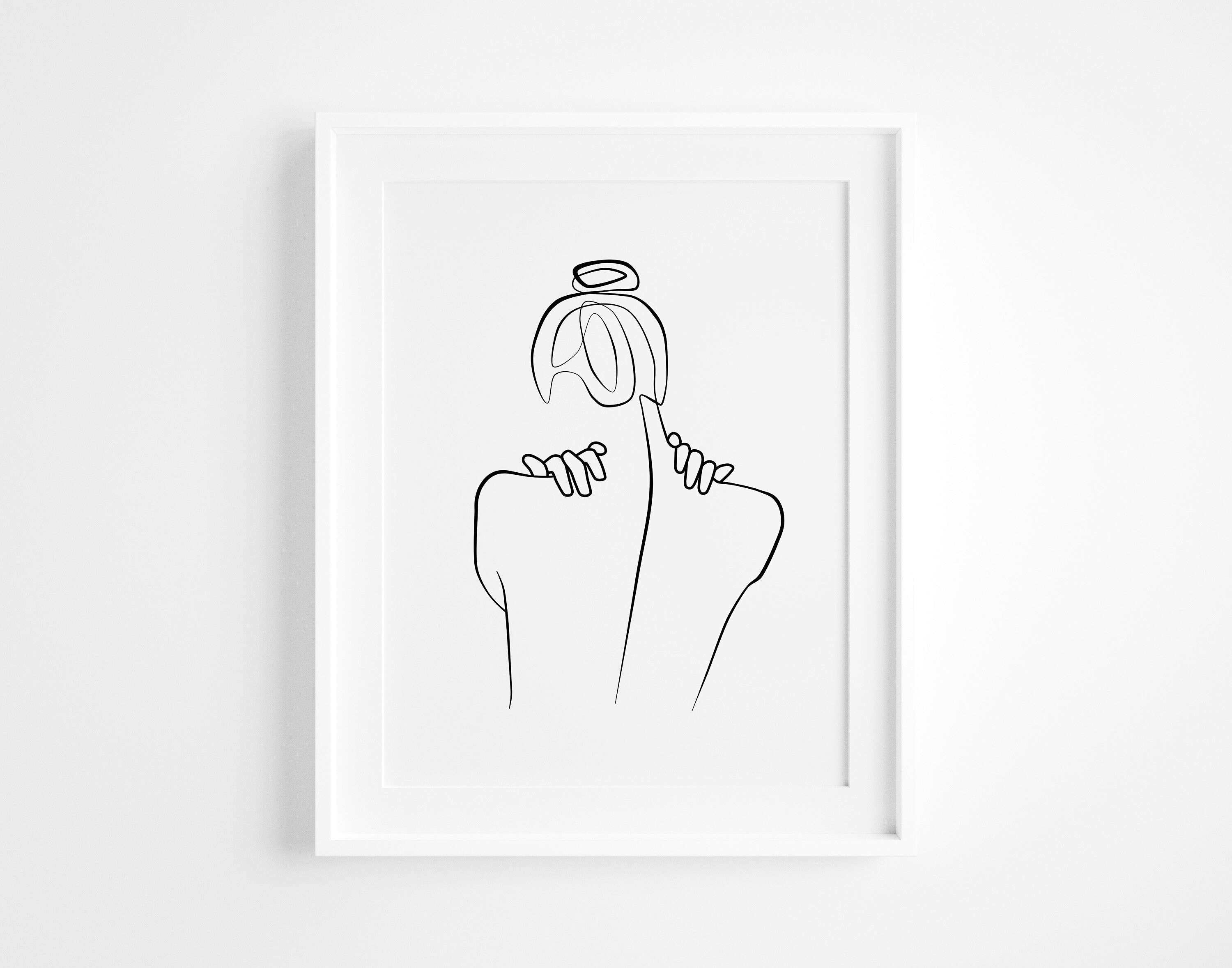 Woman Back Line Drawing Female Body Print Feminine Poster - Etsy