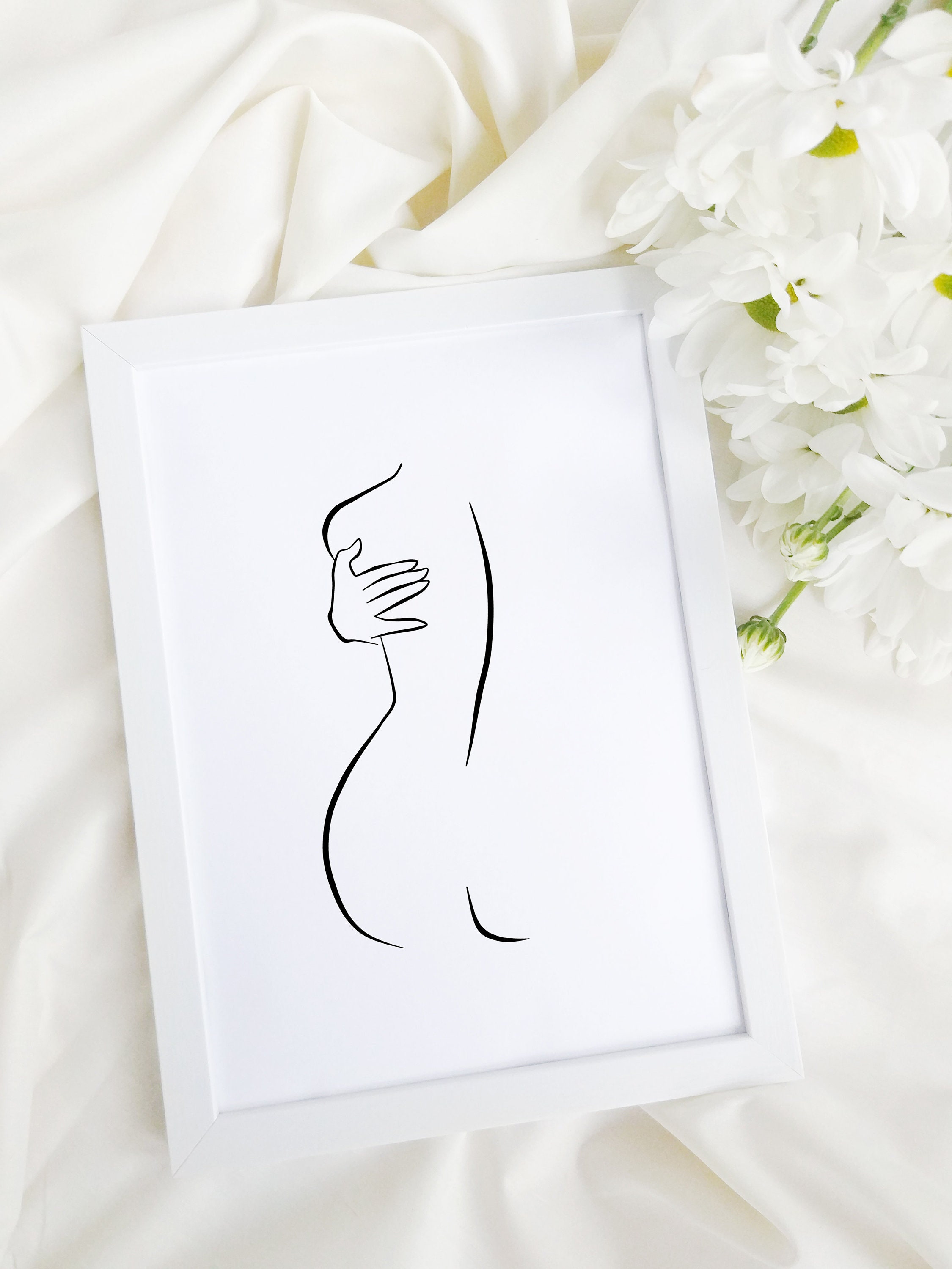 Woman Back Print Abstract Female Body Drawing Female | Etsy