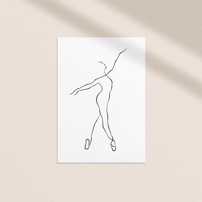 Woman Line Art Abstract Dancer Line Drawing Ballerina - Etsy