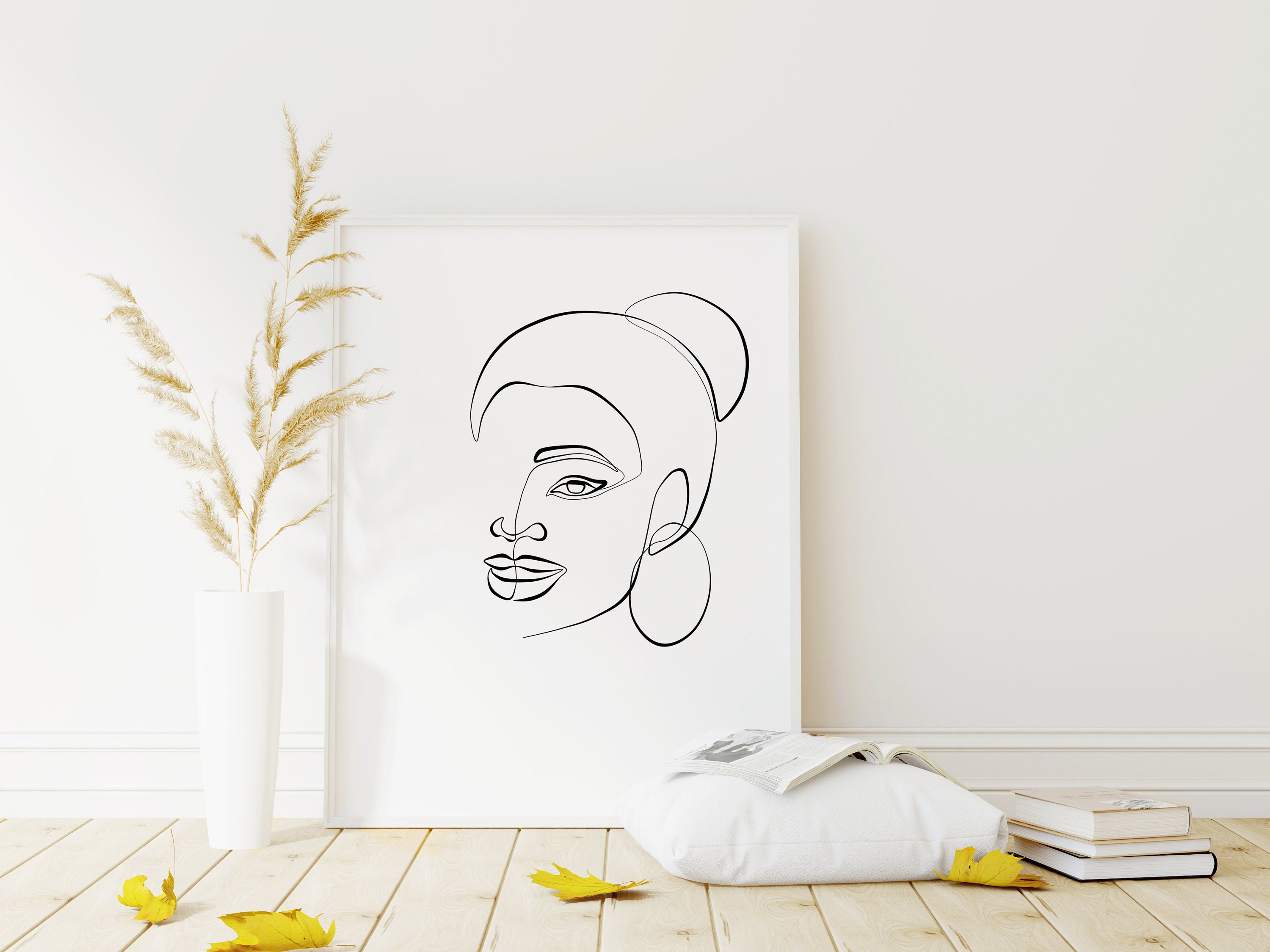 African American Face Line Art One Line Drawing Black Woman | Etsy