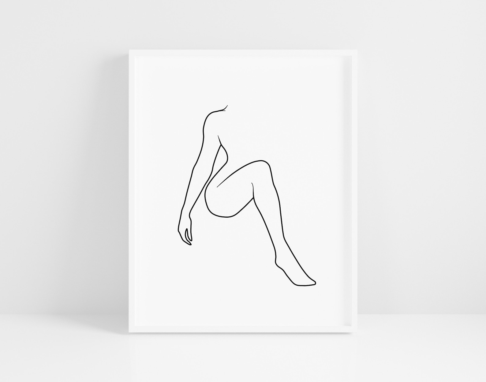 Female Figure Print Body Line Art Abstract Naked Woman Etsy