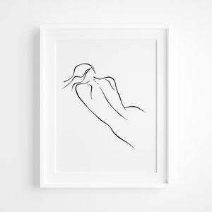 Woman Back Line Art Body Outline Print Feminine Art Print | Etsy