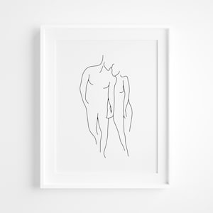 Couple Line Art Minimalist Love Line Drawing Abstract Figure | Etsy