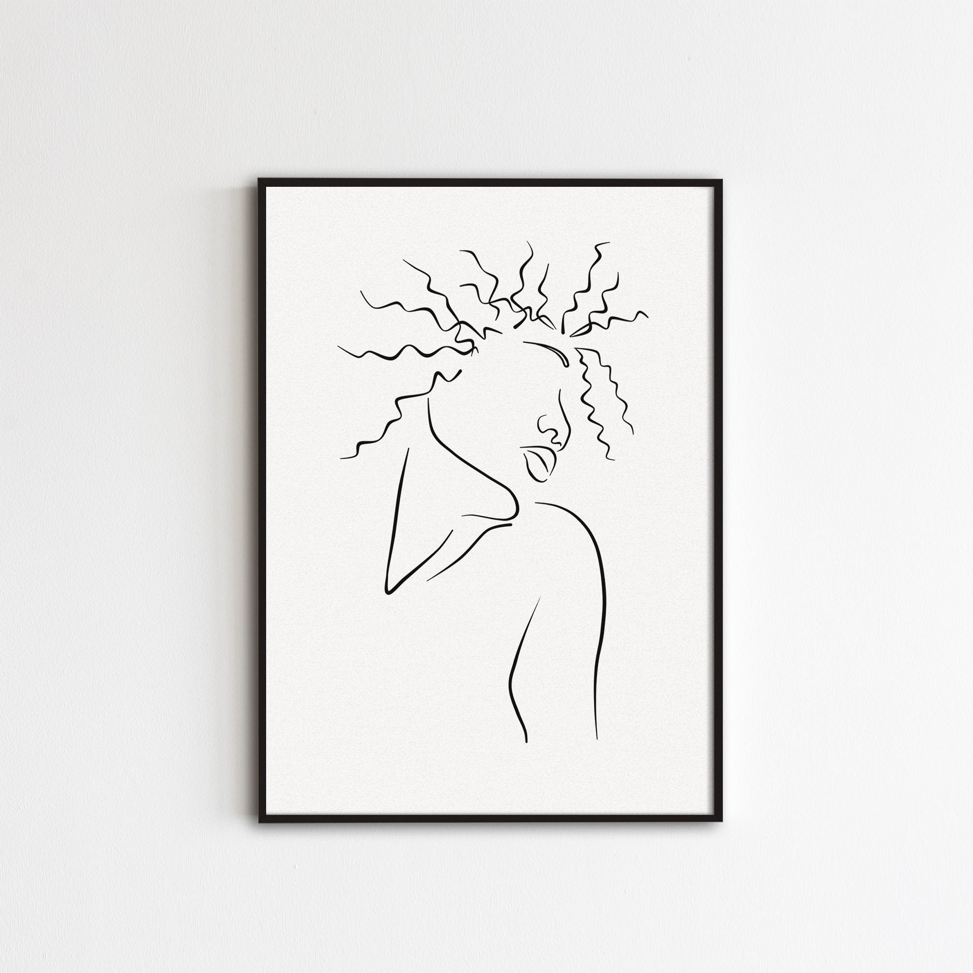 Black Woman Line Art African American Line Drawing | Etsy