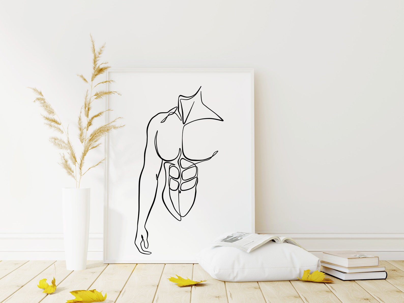 Man Line Art, Male Body Line Drawing, Abstract Naked Body Poster ...
