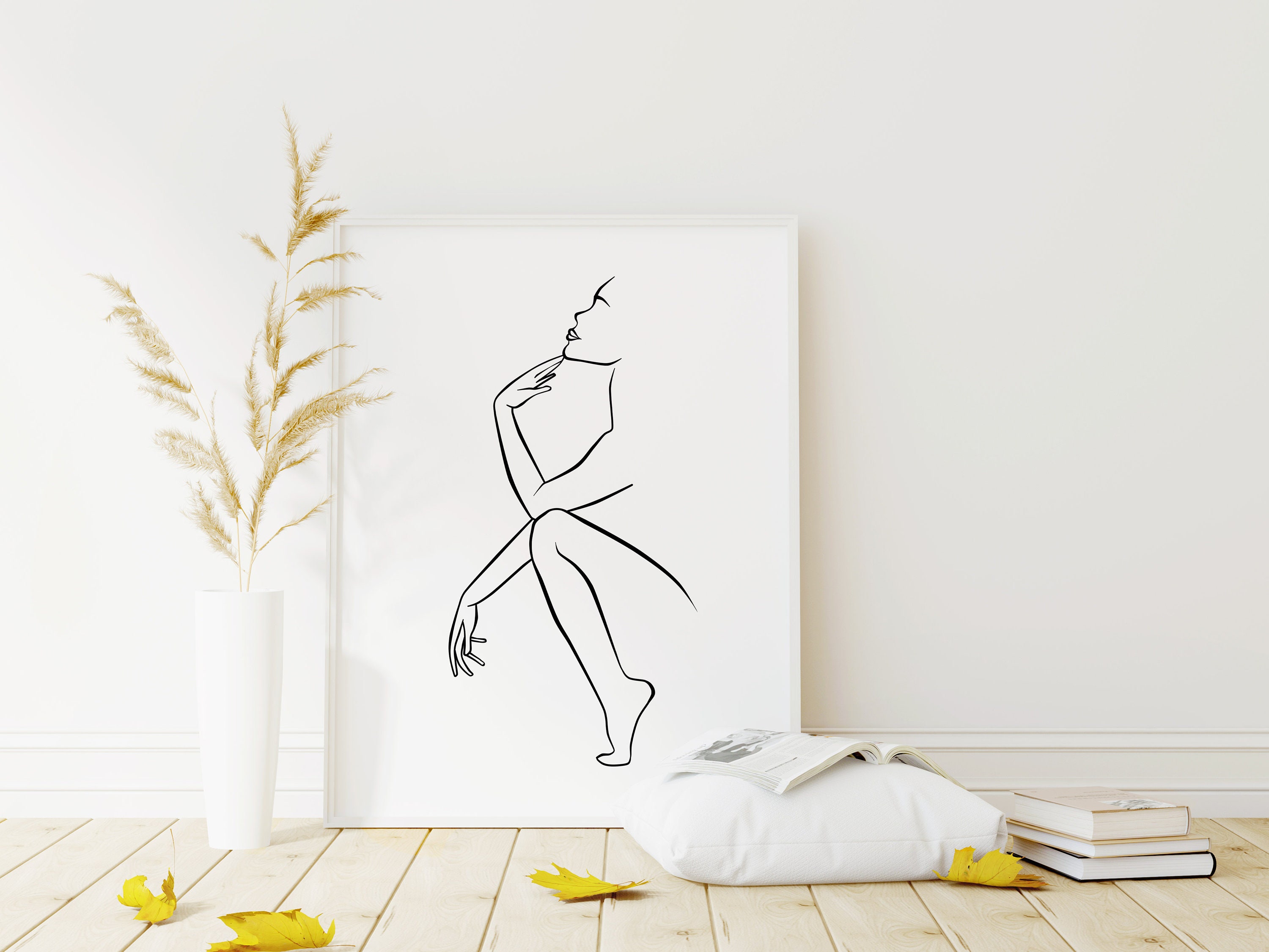 Woman Body Line Art Minimalist Figure Art Abstract Female - Etsy