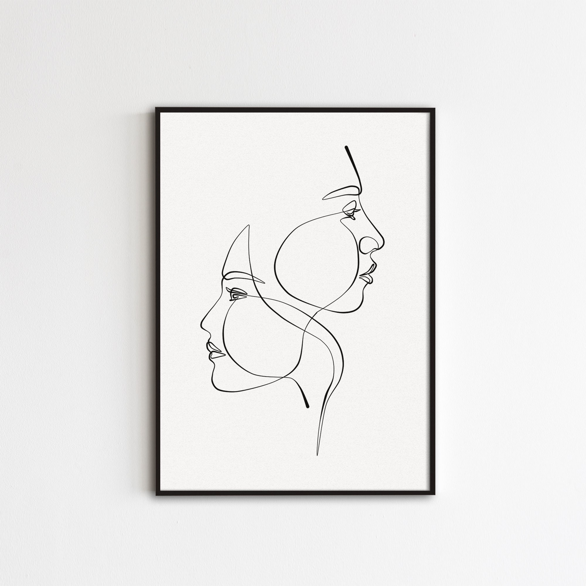 Abstract Faces Print Single Line Faces Art Minimalist Man | Etsy