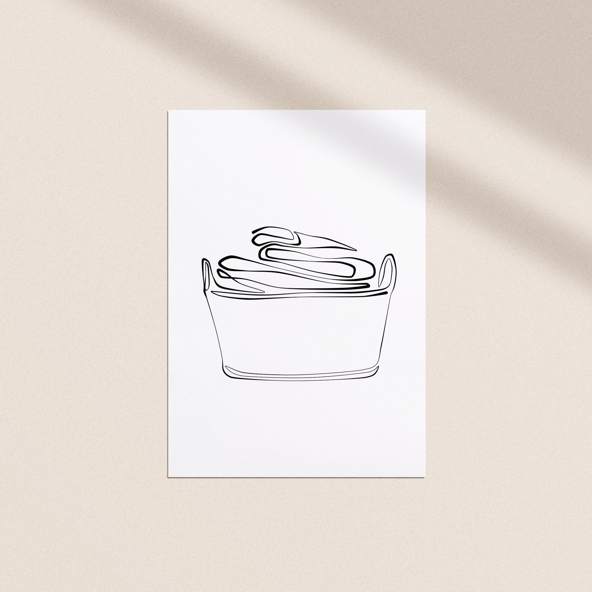 Laundry Line Art Utility Room Print One Line Drawing | Etsy