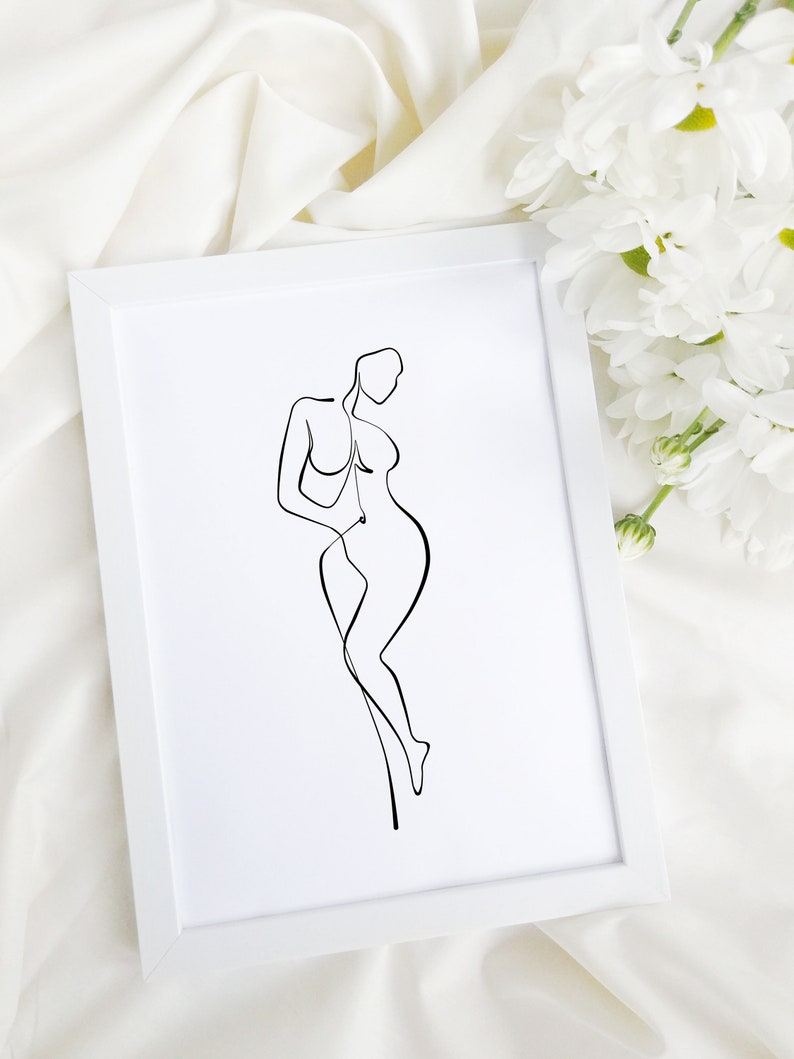 One Line Drawing Woman Single Line Art Woman Minimalist - Etsy