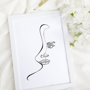 Single Line Face Drawing One Line Face Art Print Abstract - Etsy