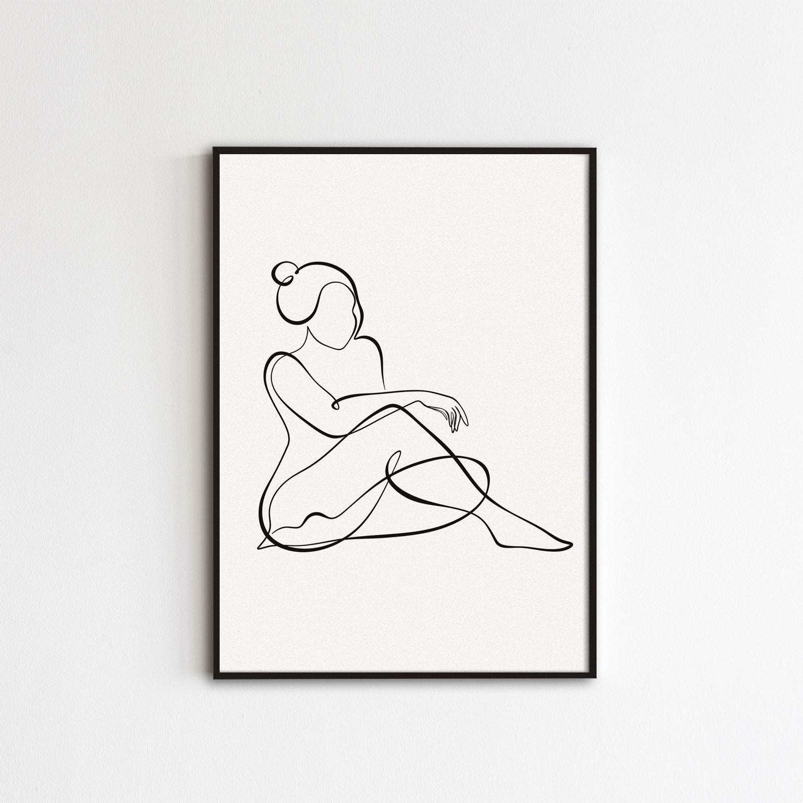 Body Positive One Line Art Curvy Woman Art Poster Thick Girl | Etsy