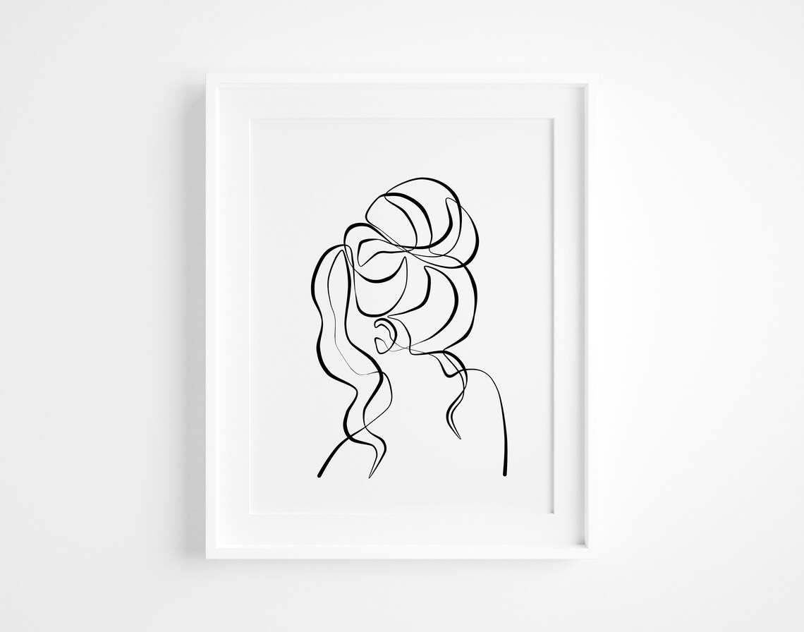 Female Back Drawing Woman Body One Line Art Abstact Woman - Etsy