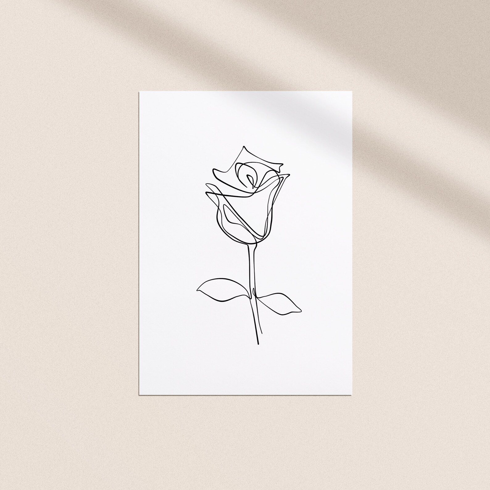 Rose Line Drawing One Line Flower Art Minimalist Botanical - Etsy