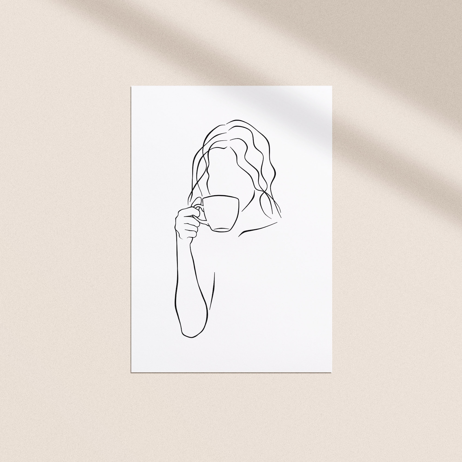 Coffee Line Art, Morning Coffee Print, Minimalist Kitchen Poster, Food ...