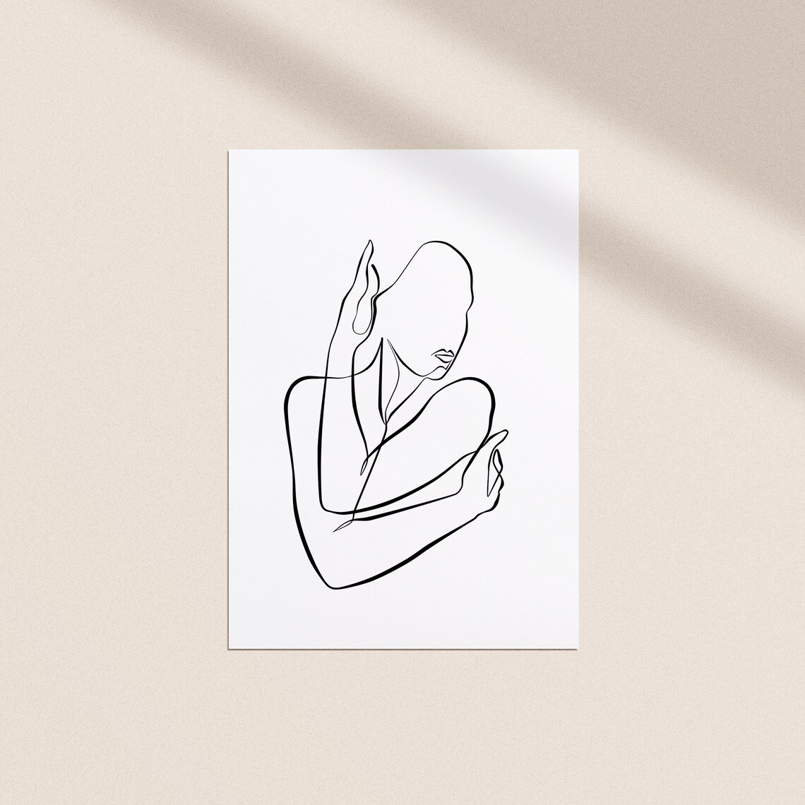 Self Love Art Print Woman One Line Drawing Feminine Poster | Etsy