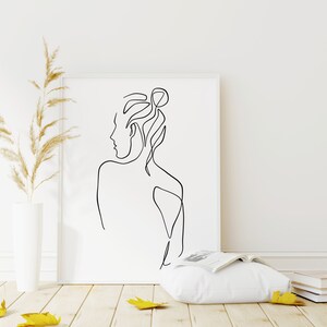 Female Back Line Art Abstract Woman Body Poster Minimalist - Etsy