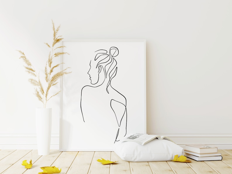 Female Back Line Art Abstract Woman Body Poster Minimalist - Etsy