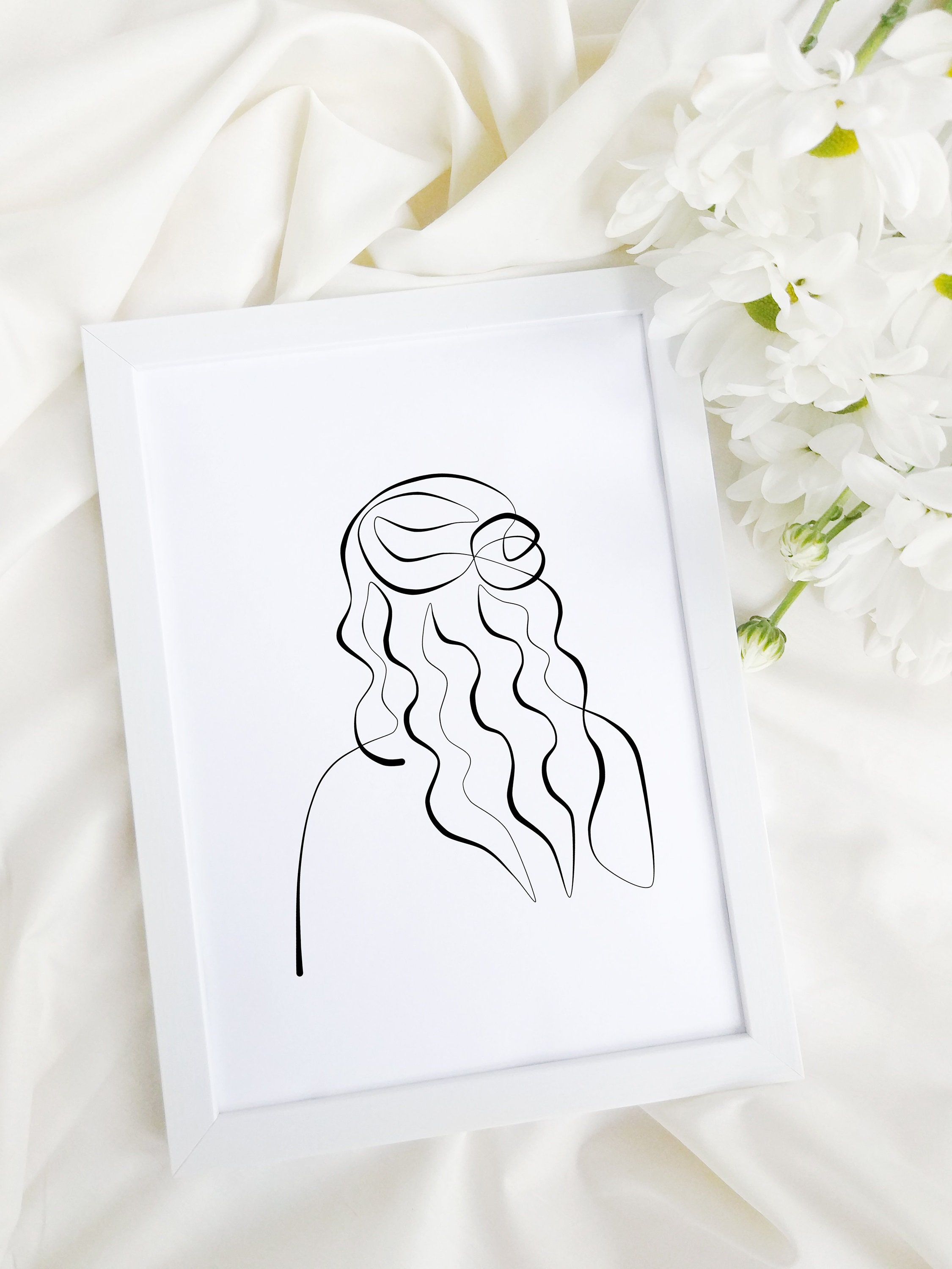 Woman Back Line Art Print Feminine Drawing Female Figure | Etsy