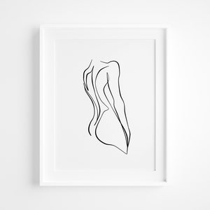 Woman Back Line Art Abstract Woman Body Art Female Back Art | Etsy
