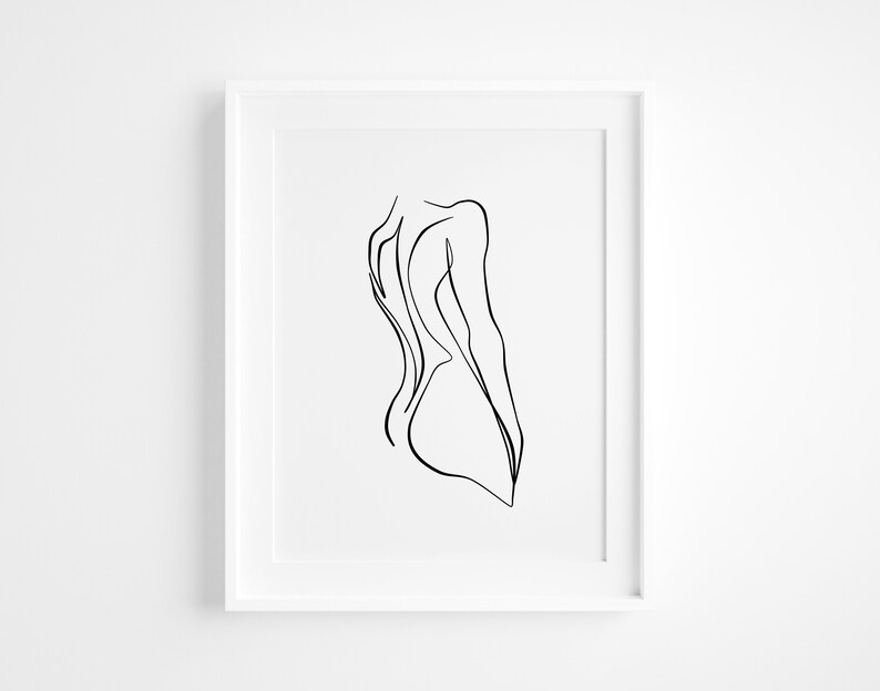 Woman Back Line Art Abstract Woman Body Art Female Back Art | Etsy