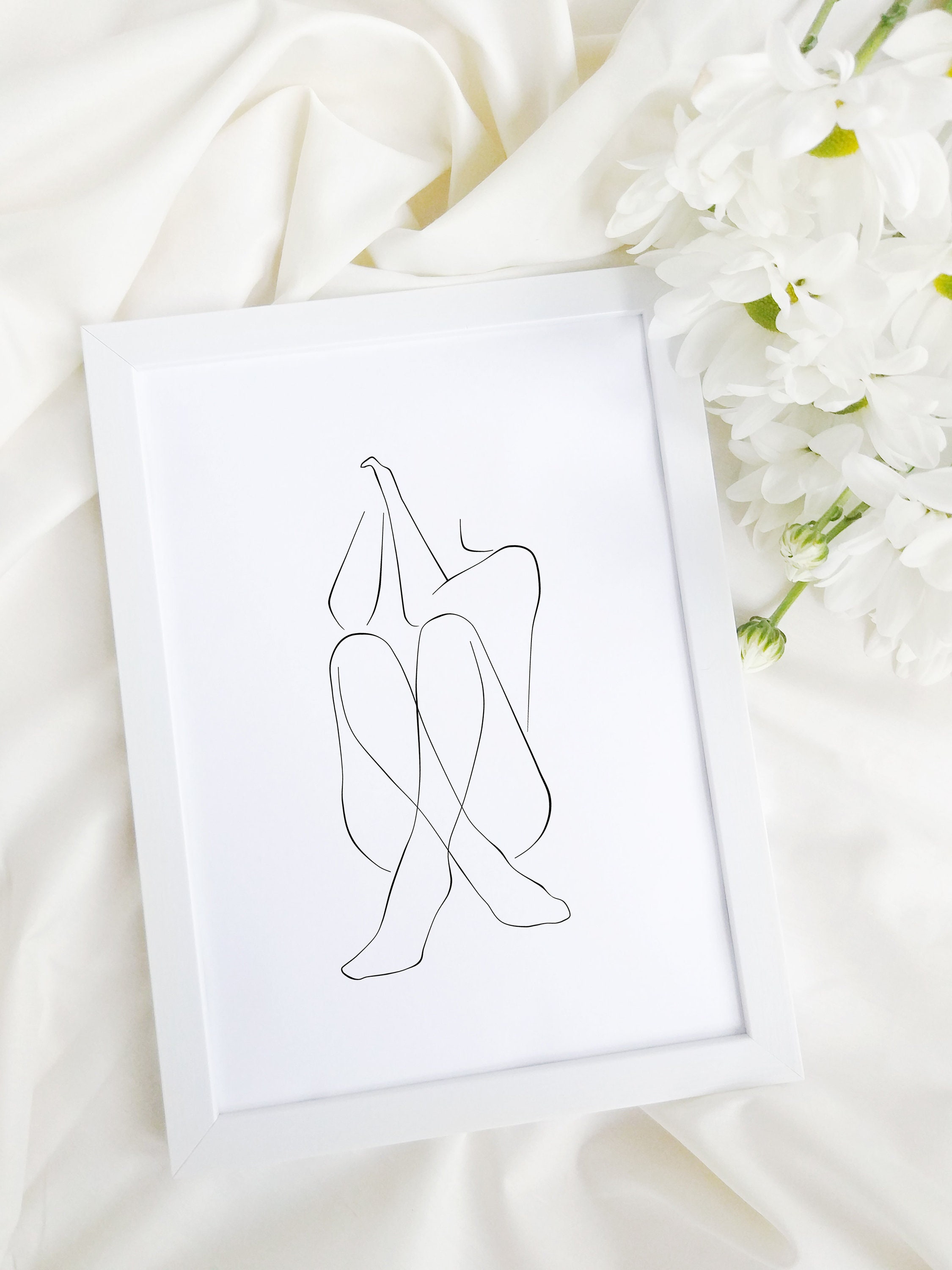Body Outline Print, Legs Line Art, Female Silhouette Wall Art ...