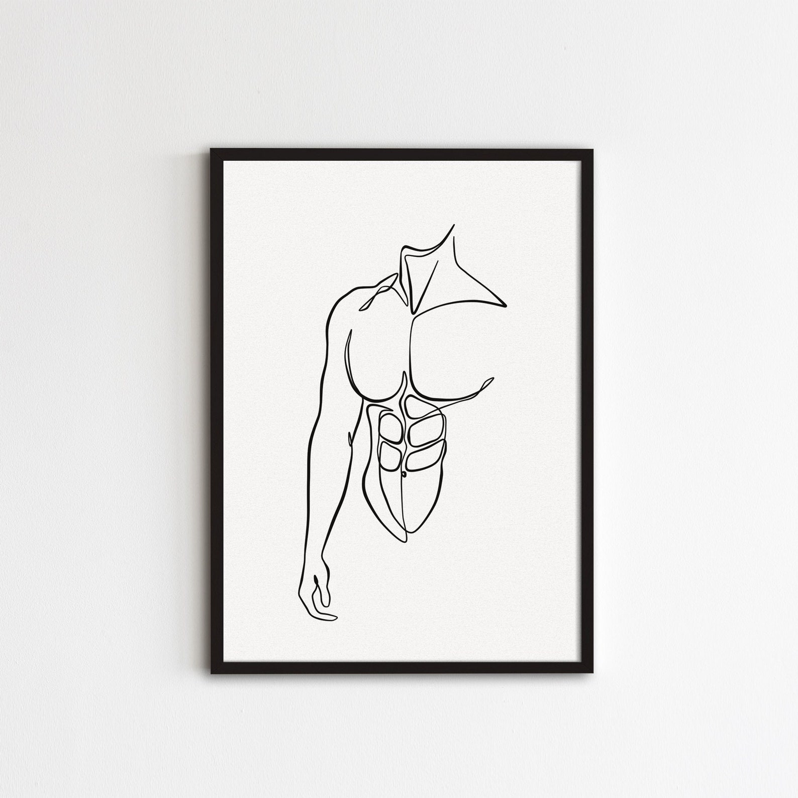 Man Line Art Male Body Line Drawing Abstract Naked Body | Etsy