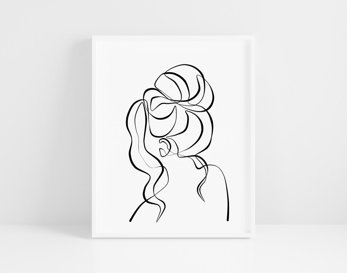 Female Back Drawing Woman Body One Line Art Abstact Woman - Etsy